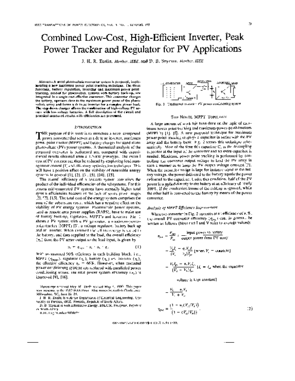 (PDF) Combined low-cost, high-efficient inverter, peak power tracker ...