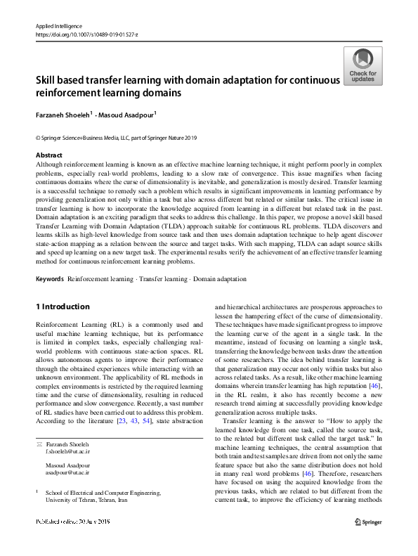 (PDF) Skill based transfer learning with domain adaptation for ...