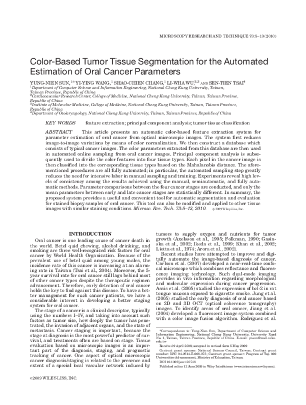 (PDF) Automated Color Segmentation for Oral Cancer (PDF) Automated Color Segmentation for Oral Cancer