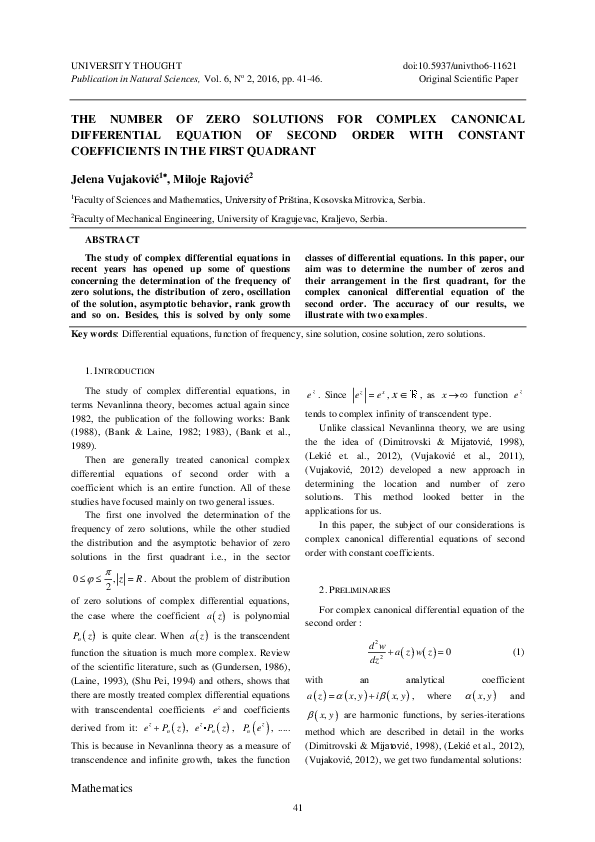 (PDF) The number of zero solutions for complex canonical differential ...