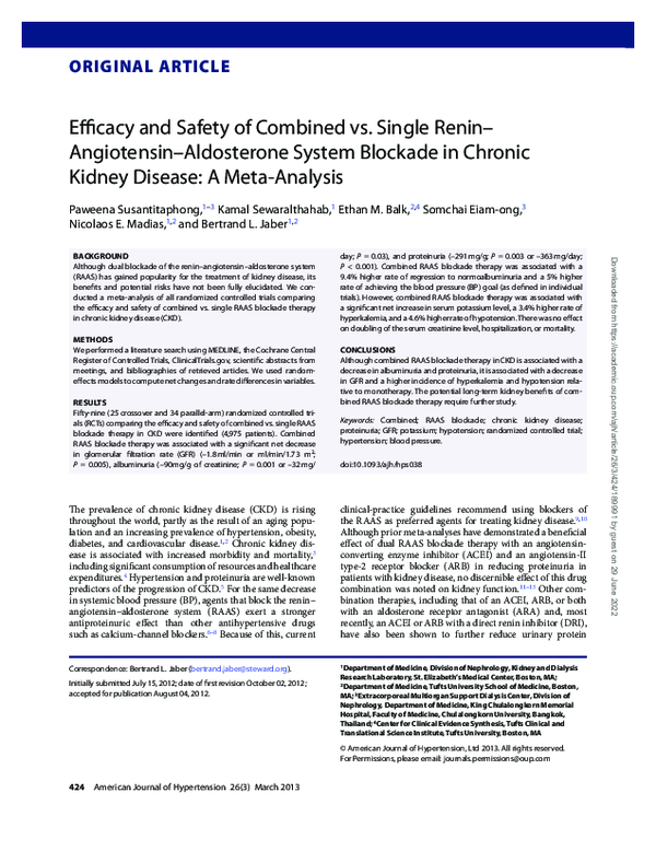 (PDF) Efficacy and safety of combined vs. single renin-angiotensin ...