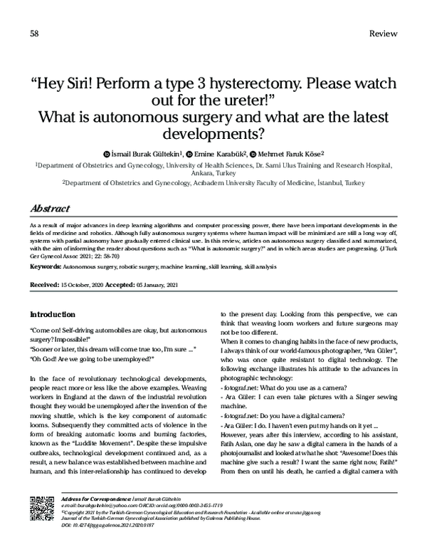 (PDF) Hey Siri! Perform a type 3 hysterectomy. Please watch out for the ...