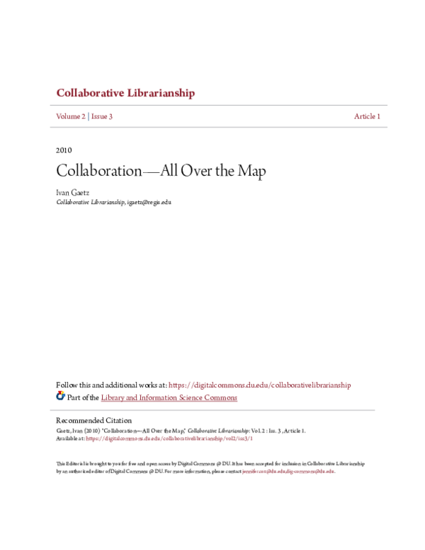 (PDF) Collaboration—All Over the Map