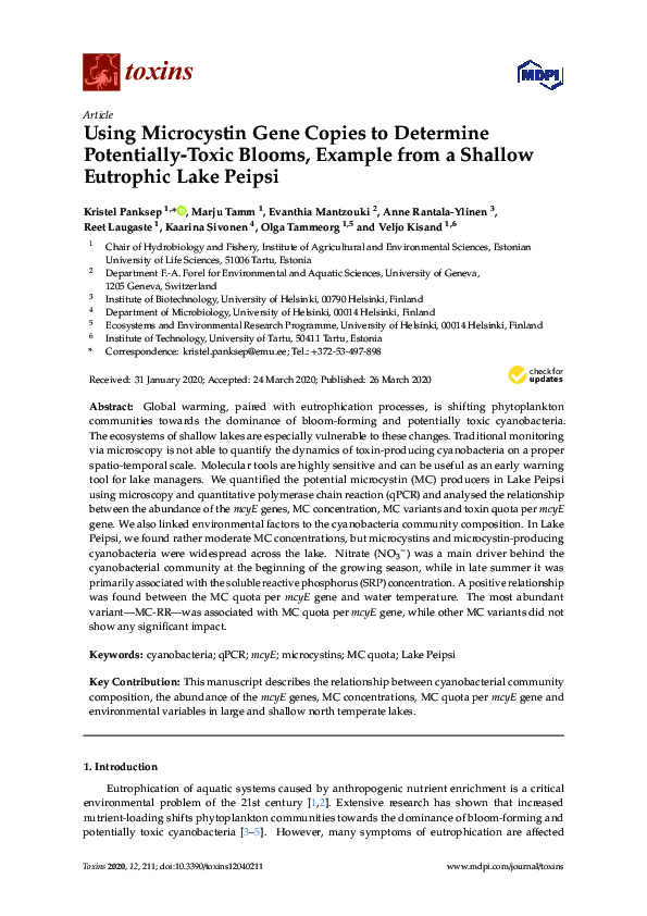 (PDF) Using Microcystin Gene Copies to Determine Potentially-Toxic ...