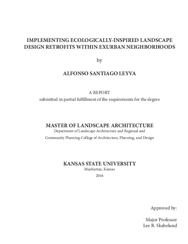 (PDF) Implementing ecologically-inspired landscape design retrofits ...