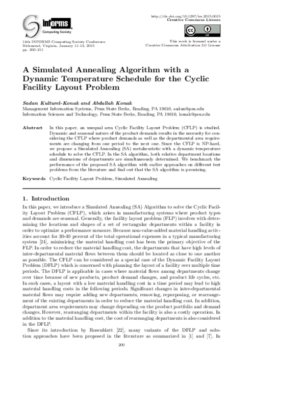 (PDF) A Simulated Annealing Algorithm with a Dynamic Temperature Schedule for the Cyclic ...