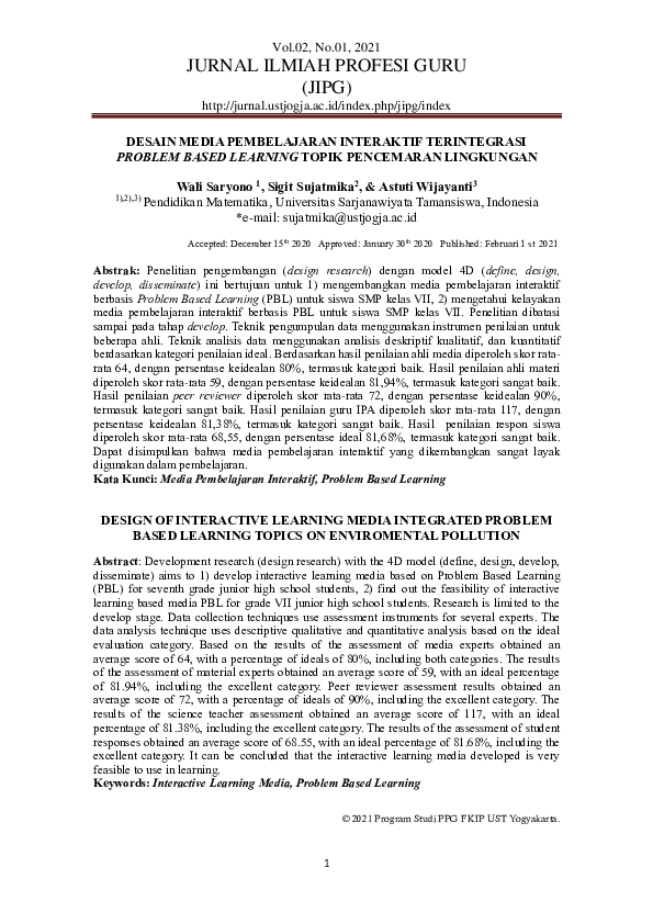 (PDF) Desain Media Pembelajaran Interaktif Terintegrasi Problem Based Learning Topik Pencemaran ...