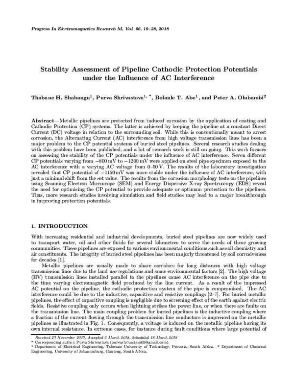 (PDF) Stability Assessment of Pipeline Cathodic Protection Potentials ...