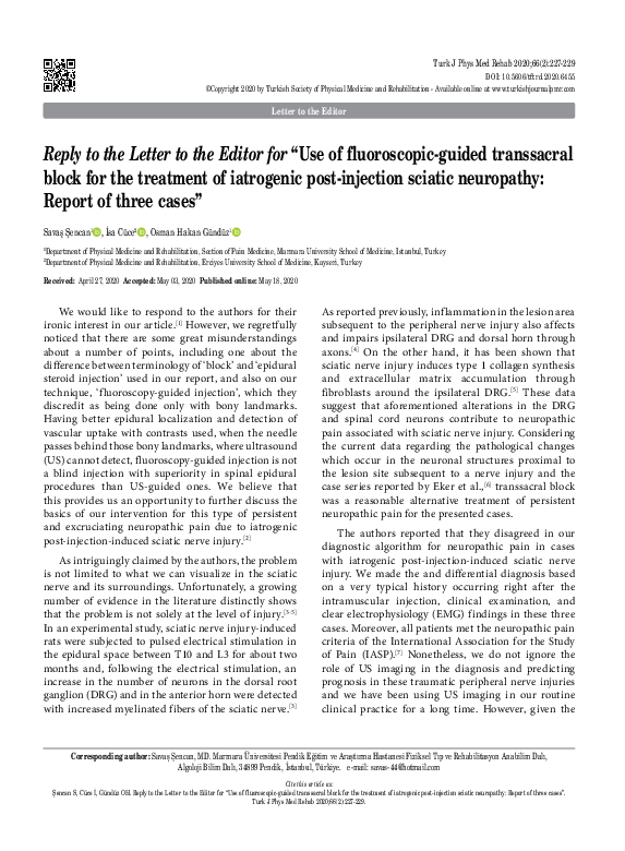 (PDF) Reply to the Letter to the Editor for “Use of fluoroscopic-guided ...