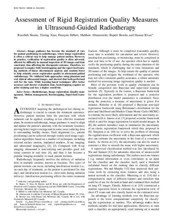 (PDF) Assessment of Rigid Registration Quality Measures in Ultrasound ...