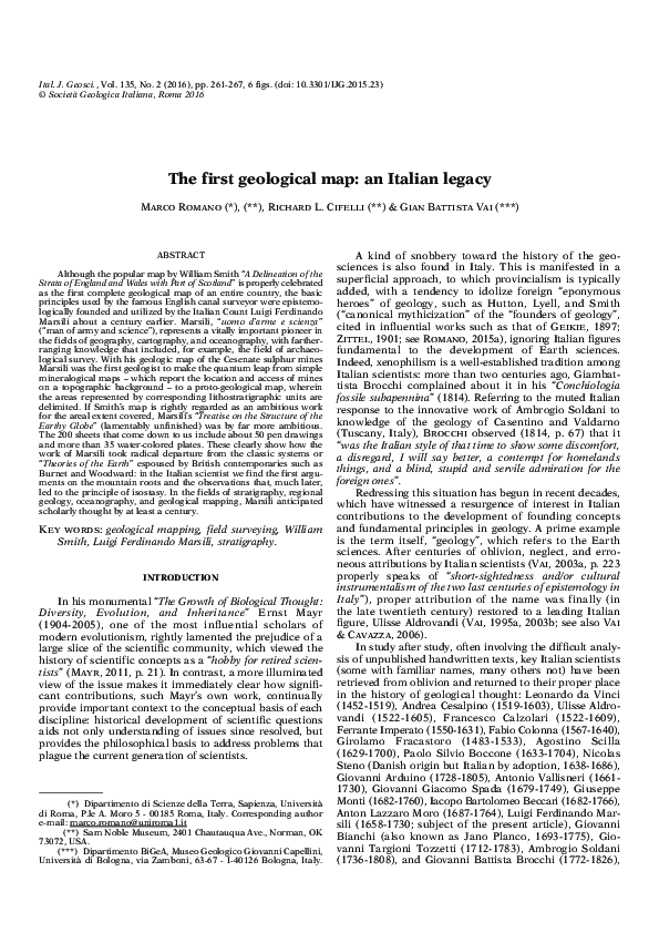 (PDF) The first geological map: an Italian legacy