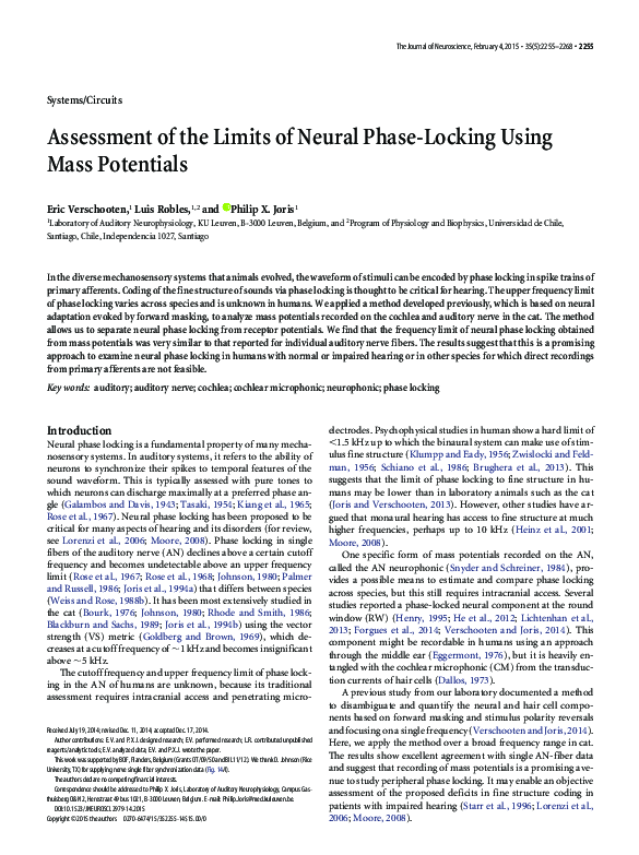 (PDF) Assessment of the limits of neural phase-locking using mass ...