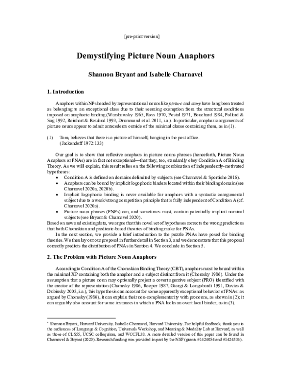 (PDF) Demystifying Picture Noun Anaphors