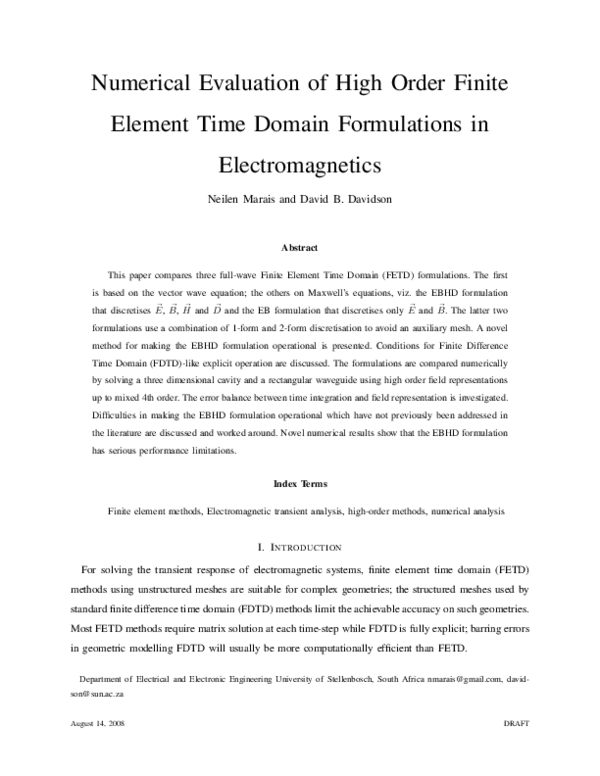 Numerical Evaluation of High-Order Finite Element Time Domain Formulations in Electromagnetics