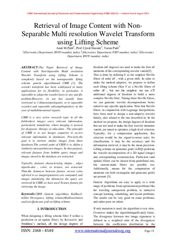(PDF) Retrieval of Image Content with NonSeparable Multi resolution Wavelet Transform using ...
