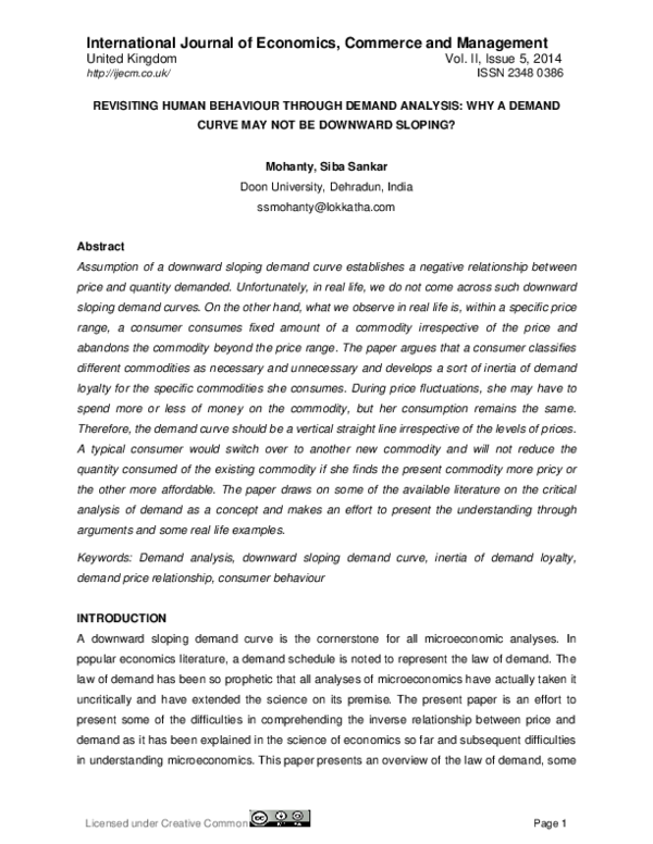 Pdf Revisiting Human Behaviour Through Demand Analysis Why A Demand