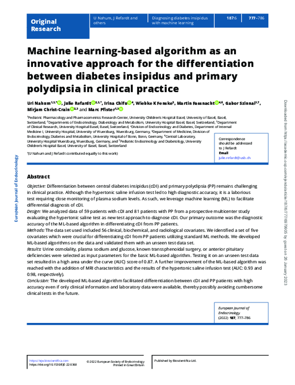(PDF) Machine learning-based algorithm as an innovative approach for ...