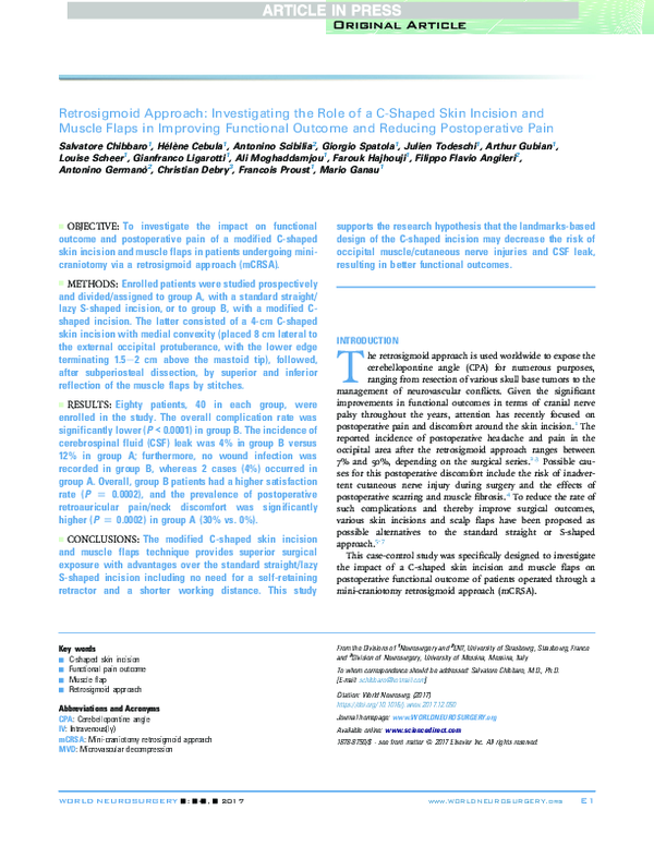 (PDF) Retrosigmoid Approach: Investigating the Role of a C-Shaped Skin ...