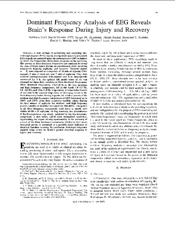 (PDF) Dominant frequency analysis of EEG reveals brain's response ...