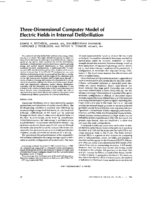 (PDF) Three-dimensional computer model of electric fields in internal defibrillation | Nitish ...