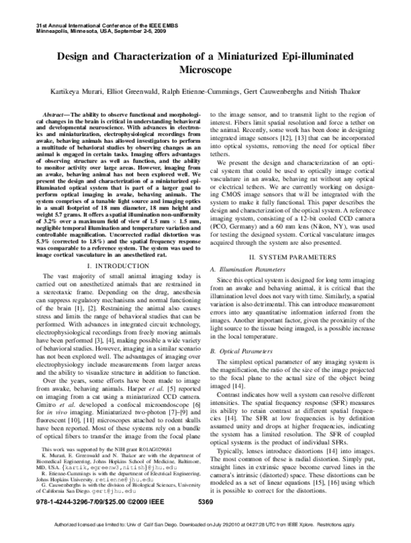 (PDF) Design and characterization of a miniaturized epi-illuminated ...