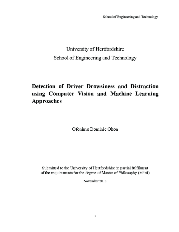 (PDF) Detection of Driver Drowsiness and Distraction Using Computer ...
