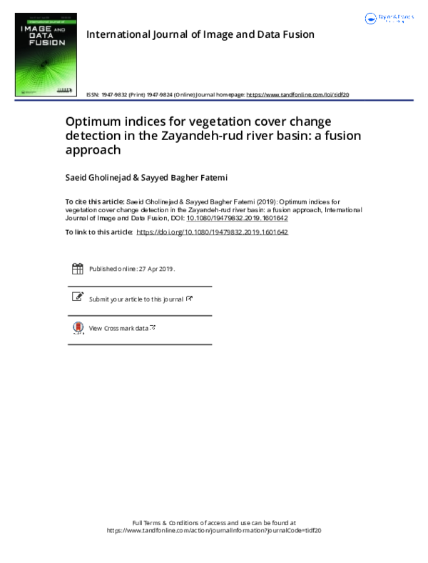 (PDF) Optimum indices for vegetation cover change detection in the ...
