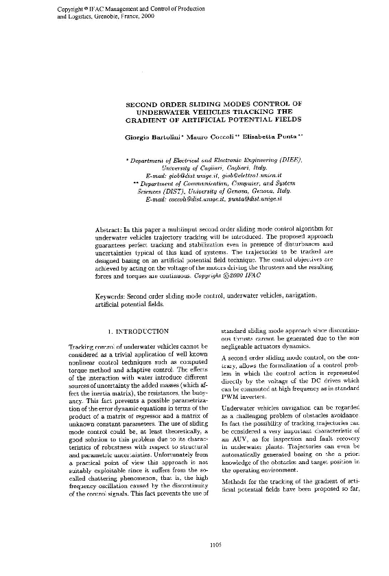 (PDF) Second Order Sliding Modes Control of Underwater Vehicles Tracking the Gradient of ...
