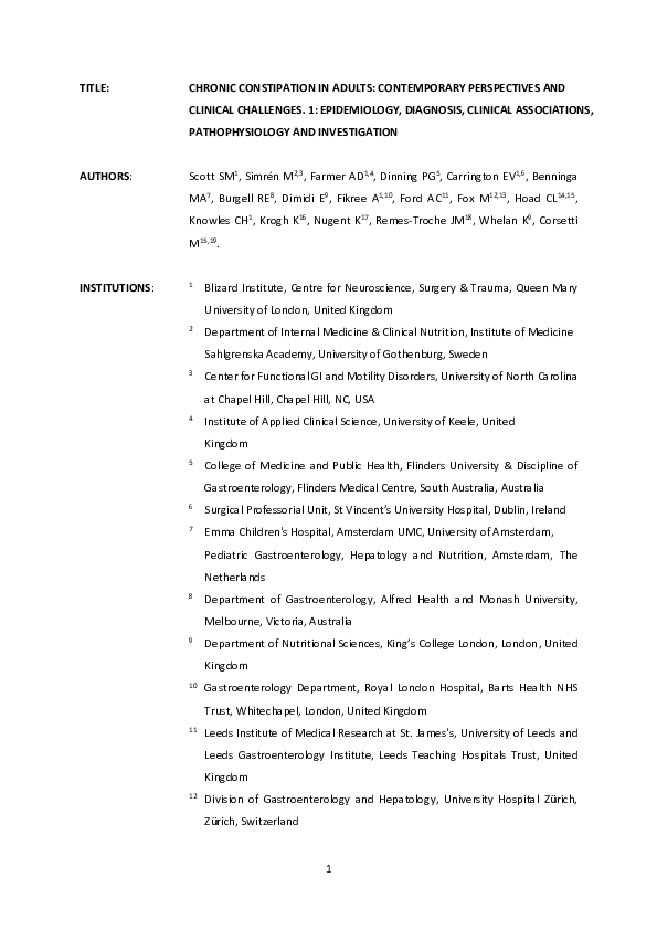 (PDF) Chronic constipation in adults: Contemporary perspectives and ...