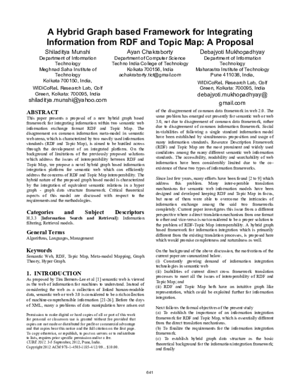 (PDF) A hybrid graph based framework for integrating information from RDF and topic map