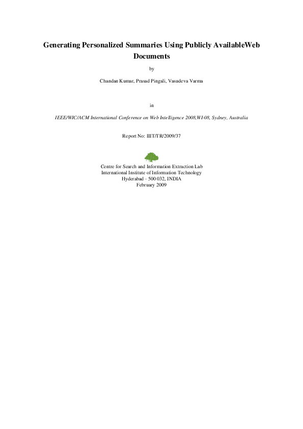 (PDF) Generating Personalized Summaries Using Publicly Available Web Documents | Chandan Kumar ...