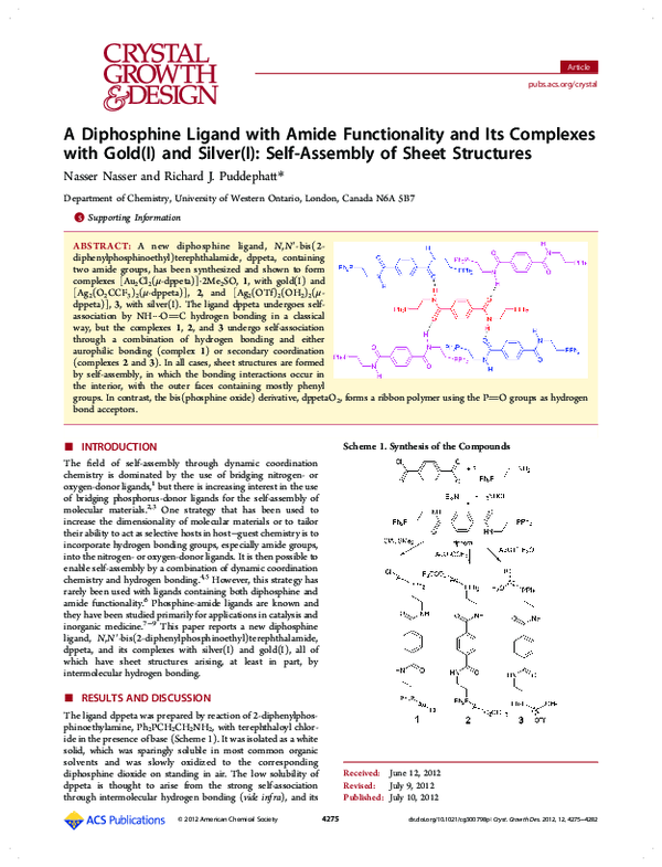 (PDF) A Diphosphine Ligand with Amide Functionality and Its Complexes ...