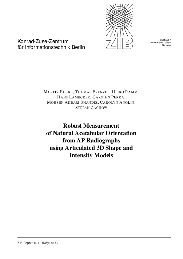 (PDF) Robust Measurement of Natural Acetabular Orientation from AP ...