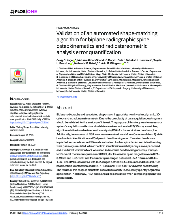 (PDF) Validation of an automated shape-matching algorithm for biplane ...