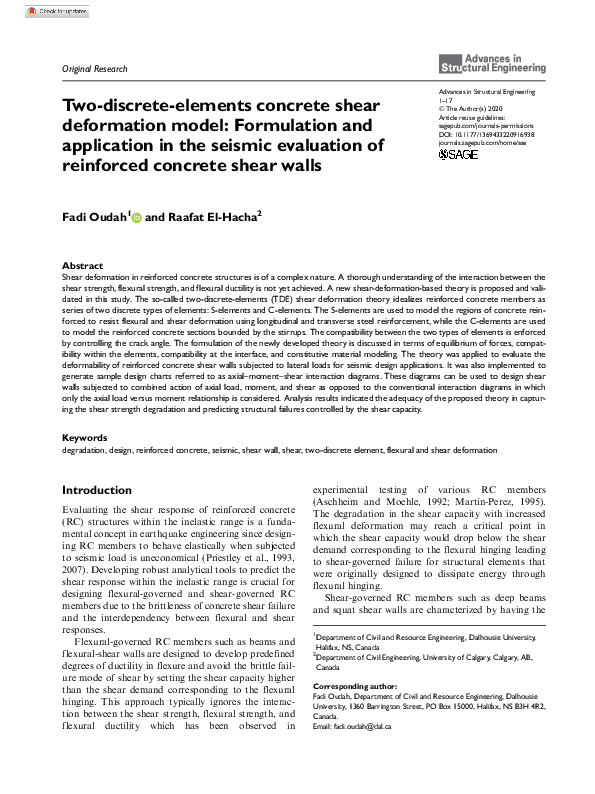 (PDF) Two-discrete-elements concrete shear deformation model ...
