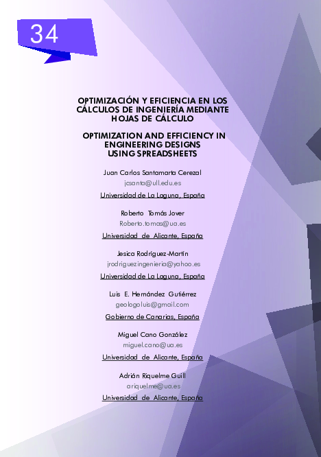 (PDF) Optimization and efficiency in engineering designs using spreadsheets