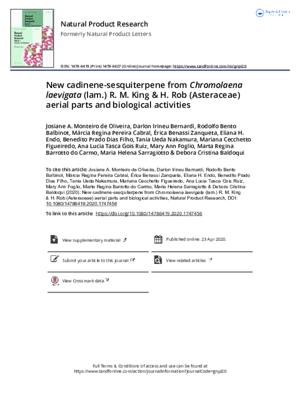 (PDF) New cadinene-sesquiterpene from Chromolaena laevigata (lam.) R. M ...