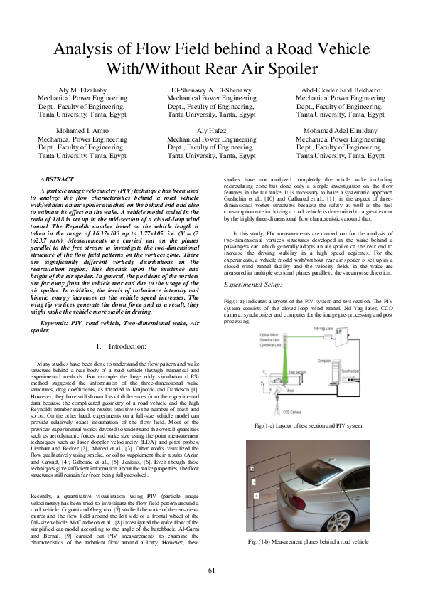 (PDF) Analysis of Flow Field behind a Road Vehicle With/Without Rear ...