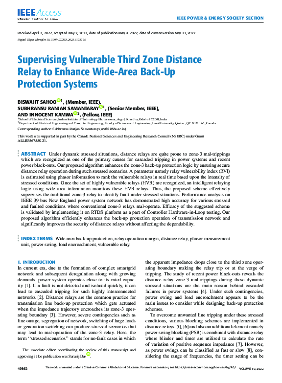 (PDF) Supervising Vulnerable Third Zone Distance Relay to Enhance Wide ...