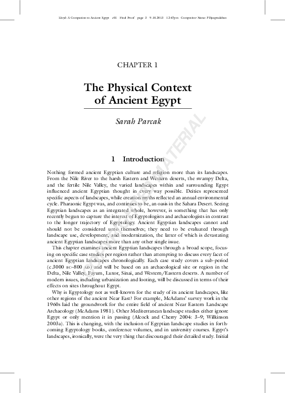 (PDF) The Physical Context of Ancient Egypt
