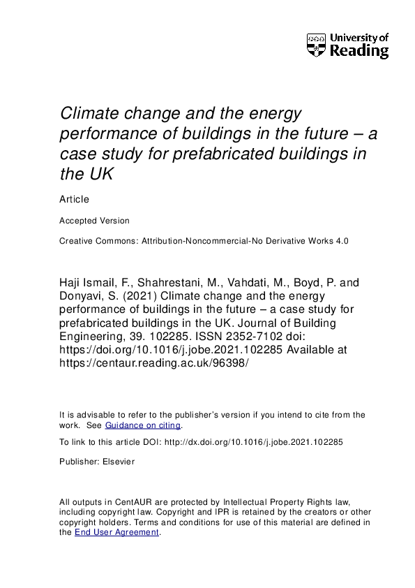 (PDF) Climate change and the energy performance of buildings in the ...