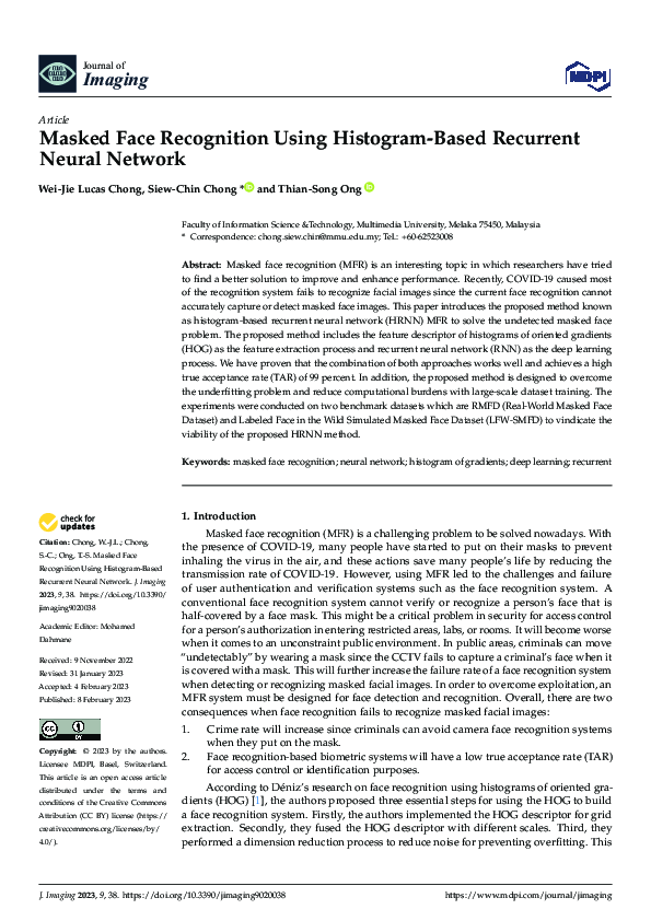 (PDF) Masked Face Recognition Using Histogram-Based Recurrent Neural Network