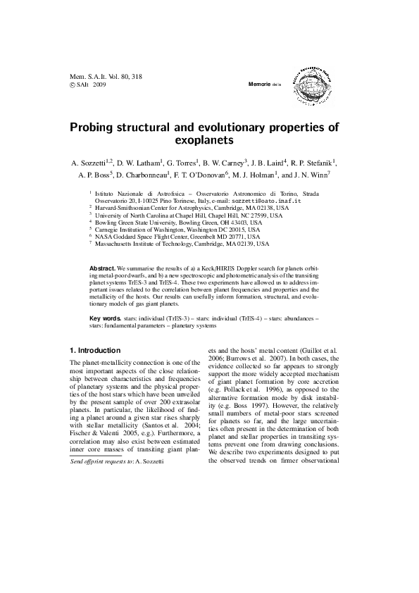 (PDF) Probing structural and evolutionary properties of exoplanets