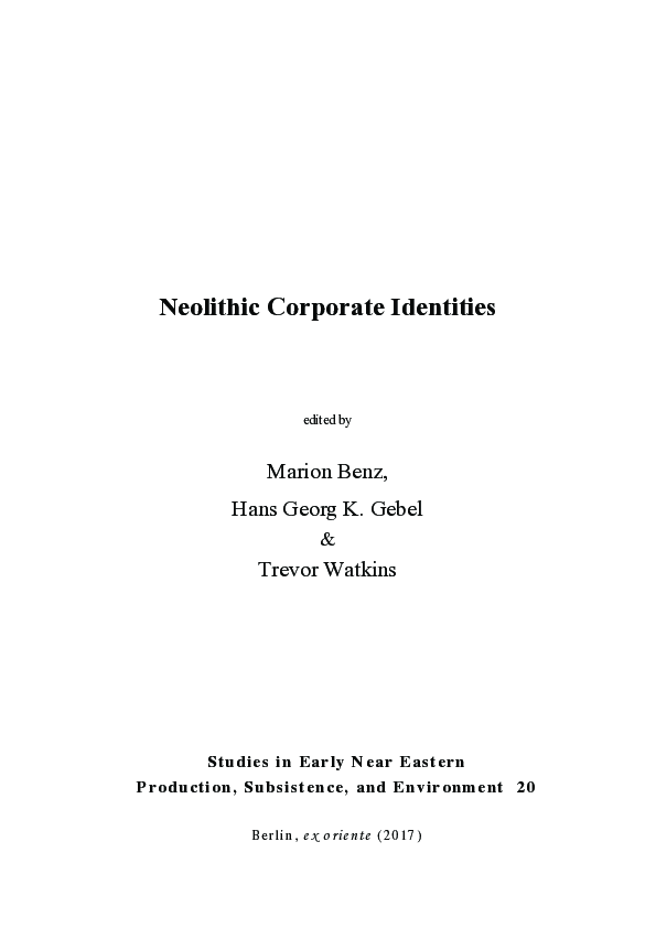 (PDF) Neolithic Corporate Identities