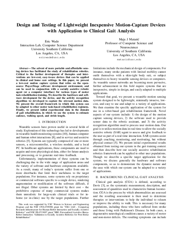 (PDF) Design and testing of lightweight inexpensive motion-capture ...