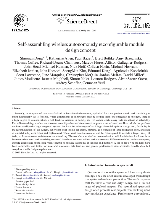 Pdf Self Assembling Wireless Autonomously Reconfigurable Module Design Concept