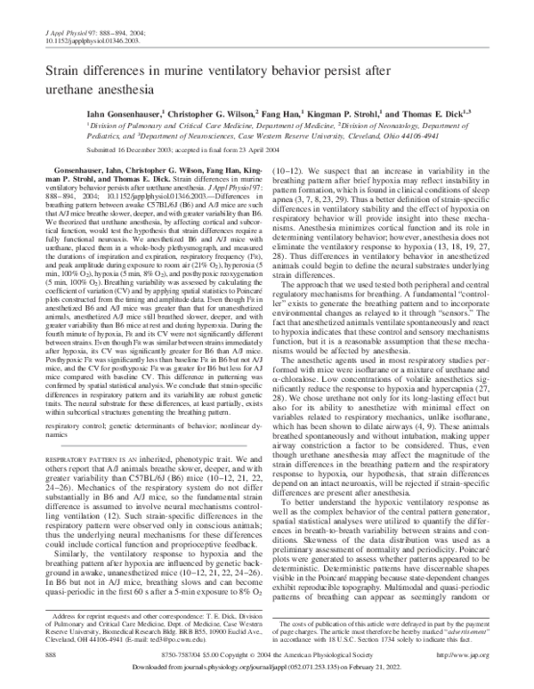 (PDF) Strain differences in murine ventilatory behavior persist after ...