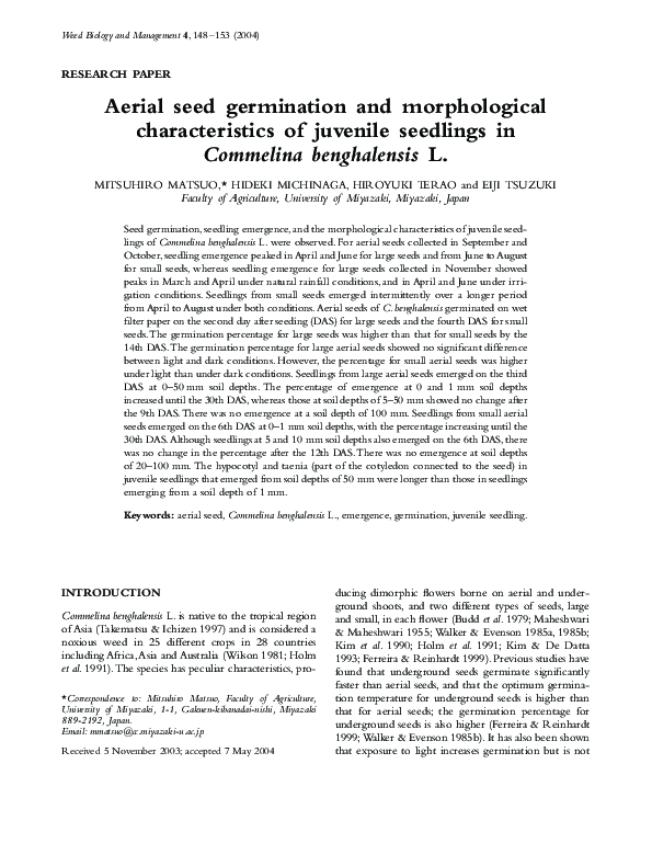 (PDF) Aerial seed germination and morphological characteristics of ...