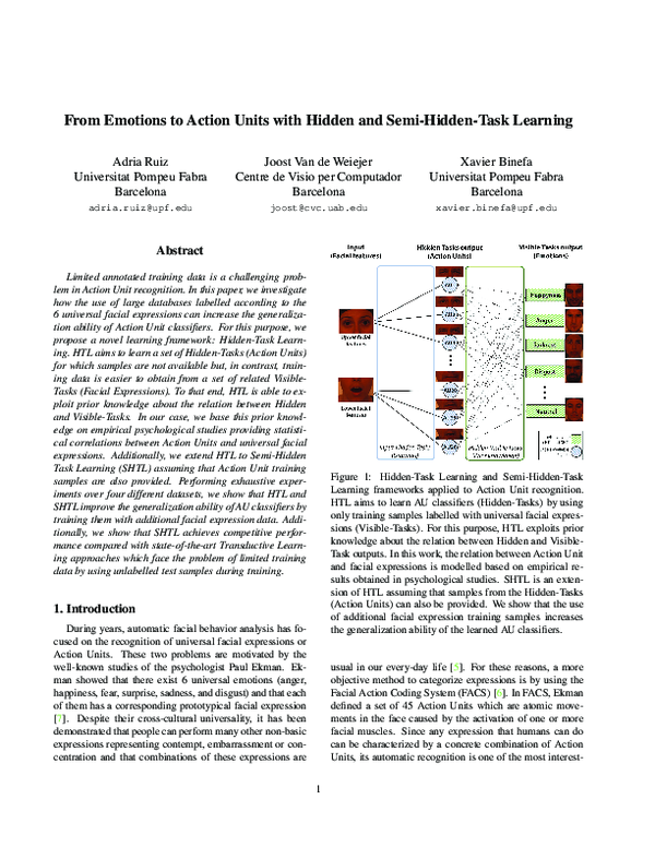 (PDF) From Emotions to Action Units with Hidden and Semi-Hidden-Task ...