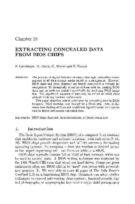 (PDF) Extracting Concealed Data from BIOS Chips